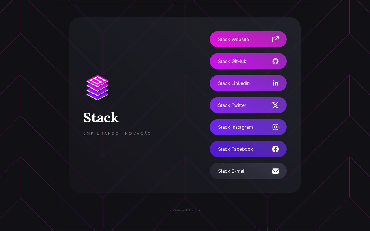Stack card social medias
